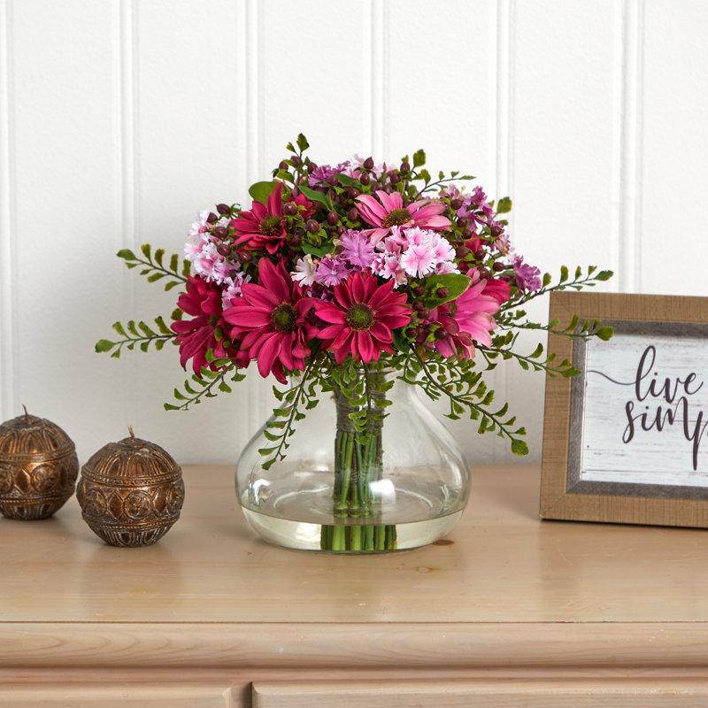 August Grove® Daisy Arrangement in Vase & Reviews | Wayfair