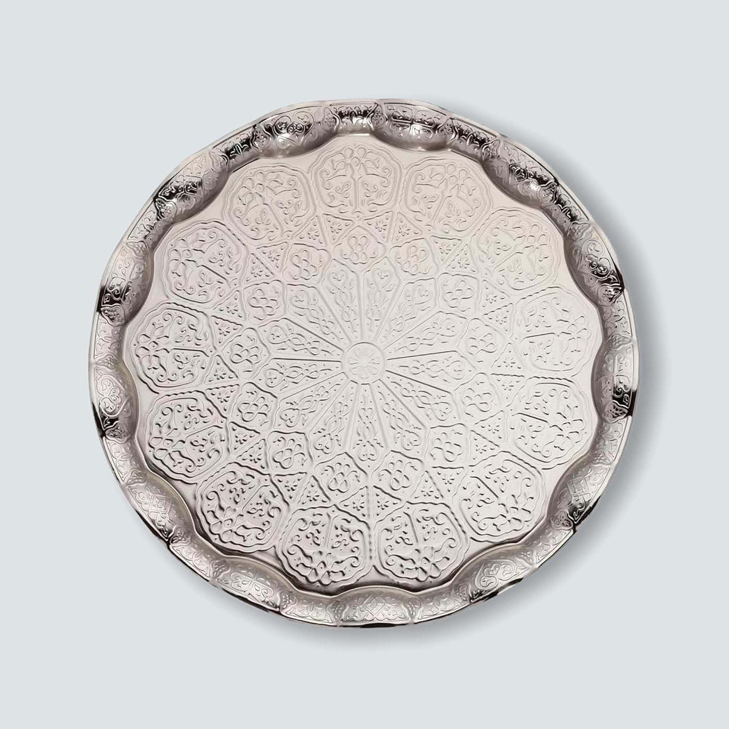 WINUAL Ottoman Coffee Tea Serving Tray – 13.60 Inches, Metal With ...