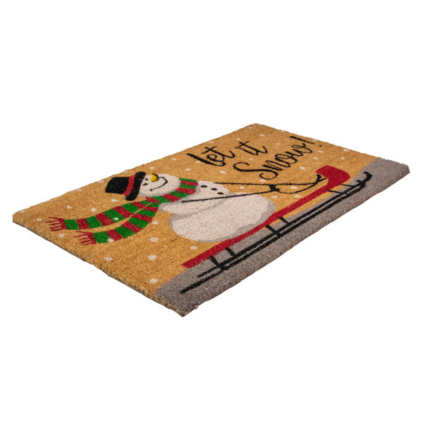 Northlight Natural Coir Rectangular "Let it Snow" Christmas Doormat 18 ...