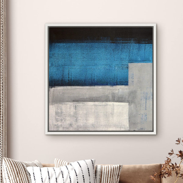 wall26 " Blue, Gray White Color Blocks Abstract Shapes Modern Art ...