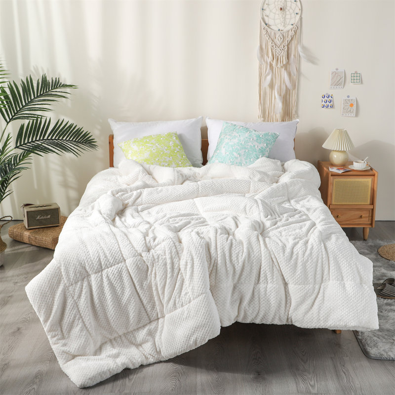 DOMDEC Luxury Flannel Fleece Comforter Plush Sherpa Back - Machine ...