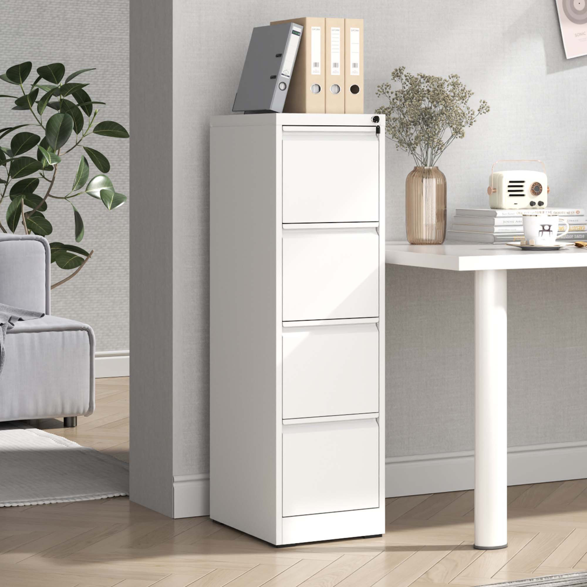 Inbox Zero Malaja 52.4"H 4-Drawer Metal Vertical File Cabinet with Lock ...