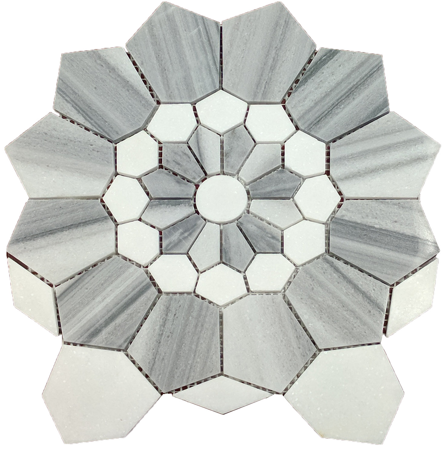 Mango Tile Thassos 11" x 12" Marble Random Mosaic Wall & Floor Tile ...