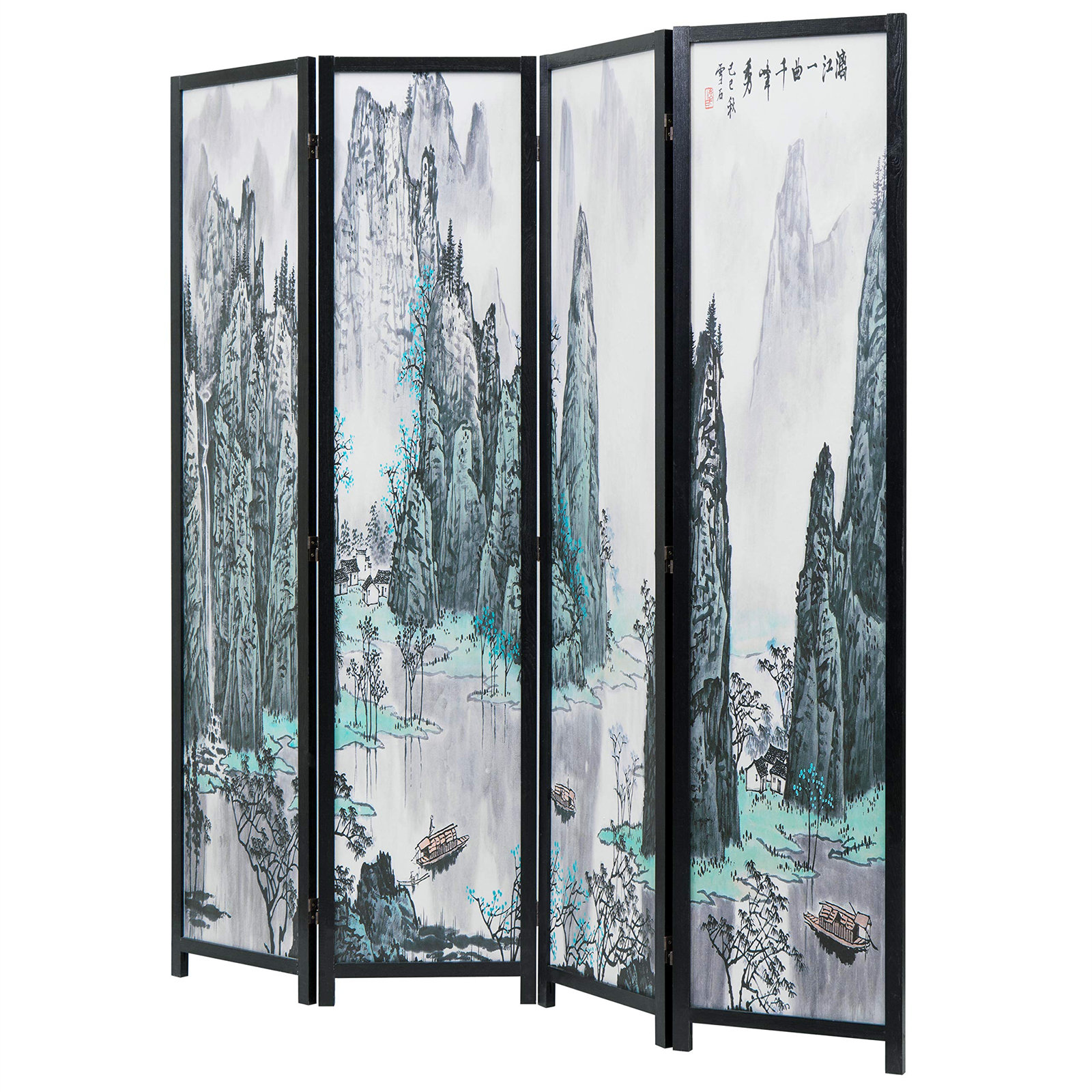 Bungalow Rose 4 - Panel Chinese Landscape Room Divider Screen - Wayfair ...