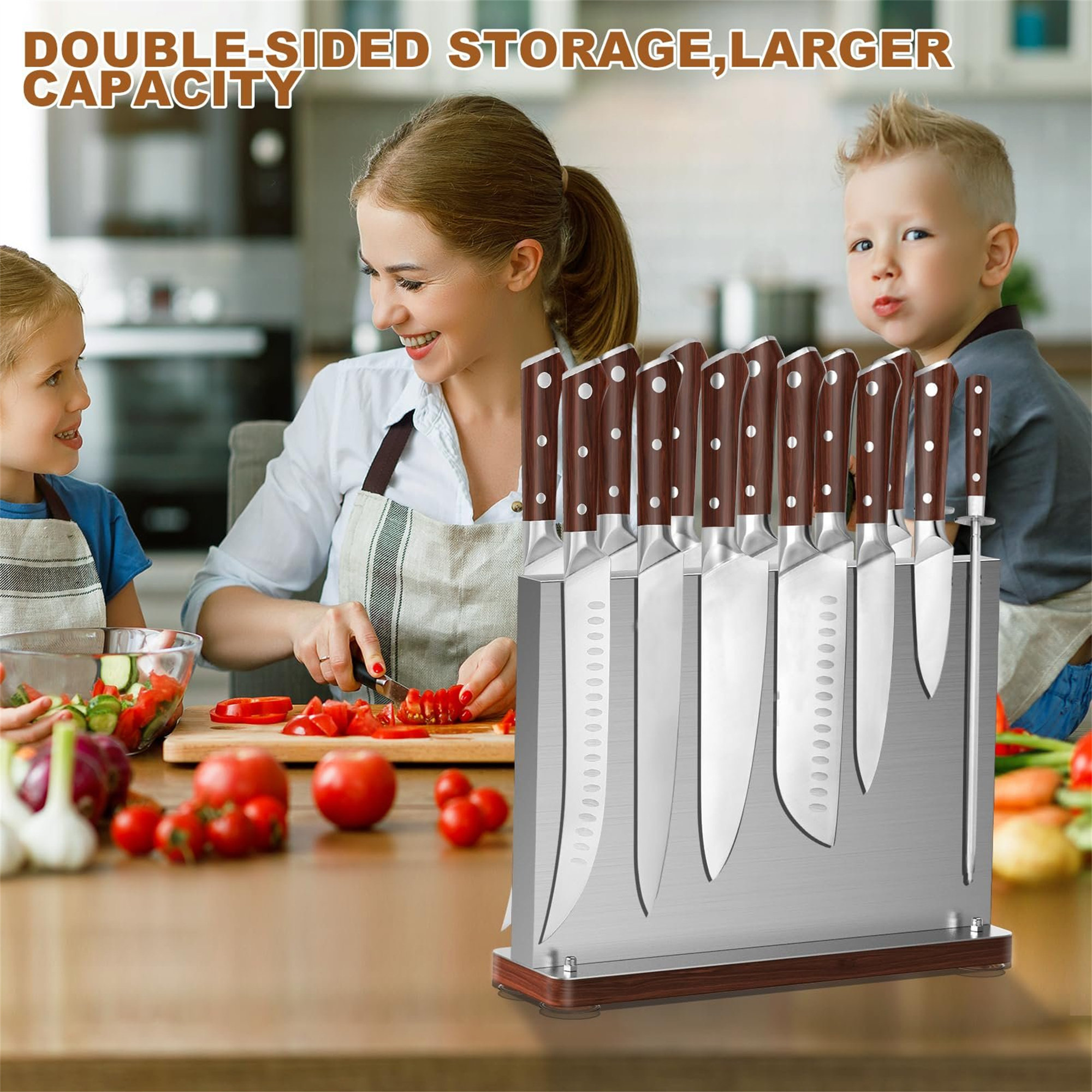 transparent.0 Knife Holder Support Block, Stainless Steel Knife Display ...