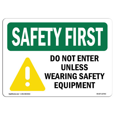SignMission Do Not Enter Unless Wearing Safety Sign | Wayfair