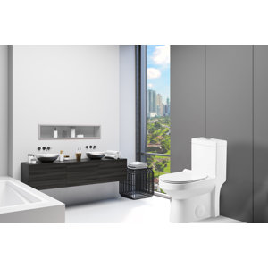 Fine Fixtures Dual-Flush Round One-Piece Toilet (Seat Included ...