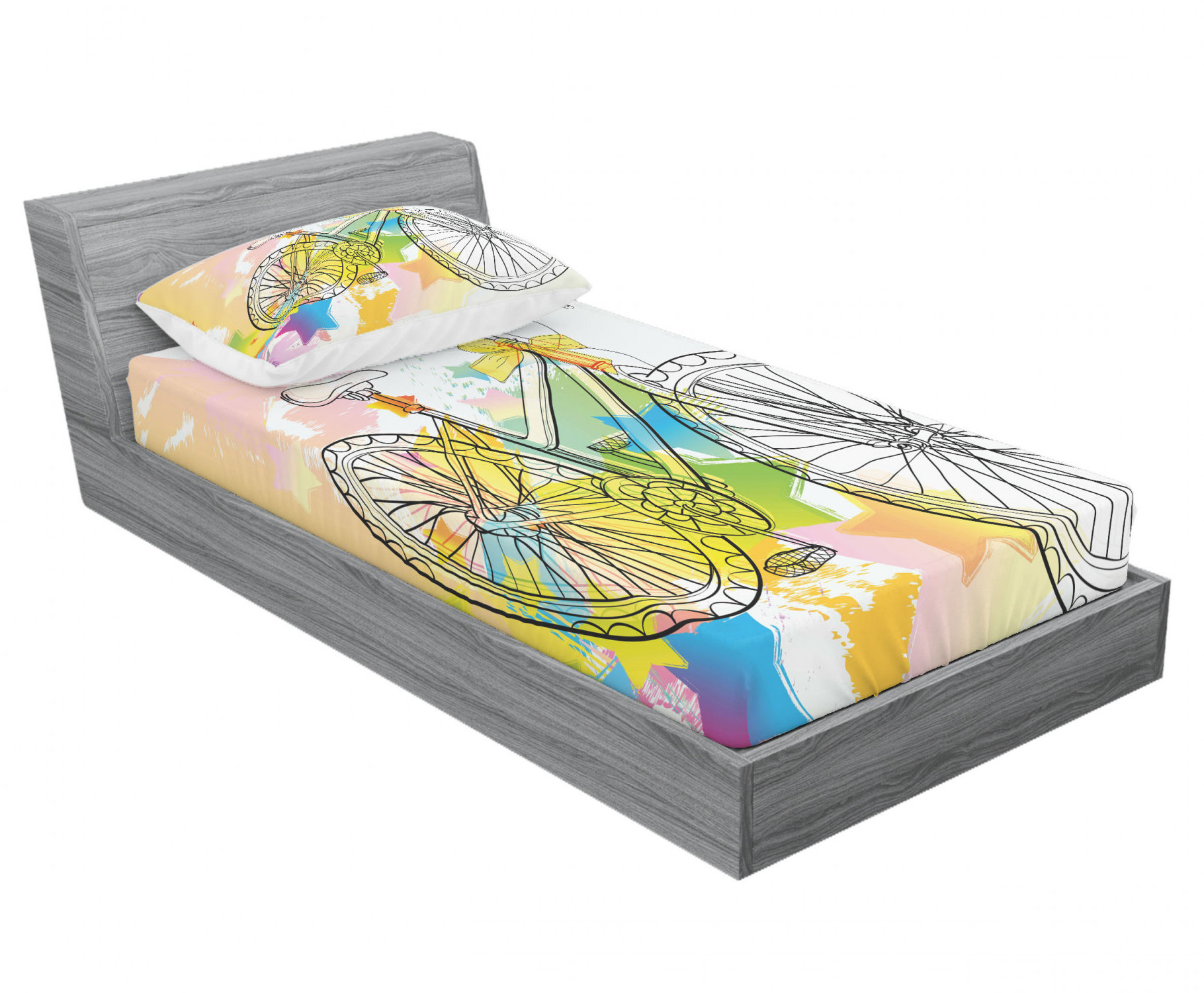 Ambesonne Bicycle with Bow on a Bike Sheet Set | Wayfair