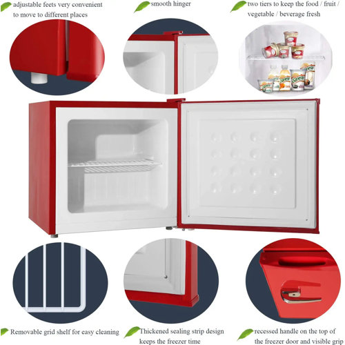 R.W.FLAME 1.2 Cubic Feet cu. ft. Compact Mini Freezer with Adjustable ...