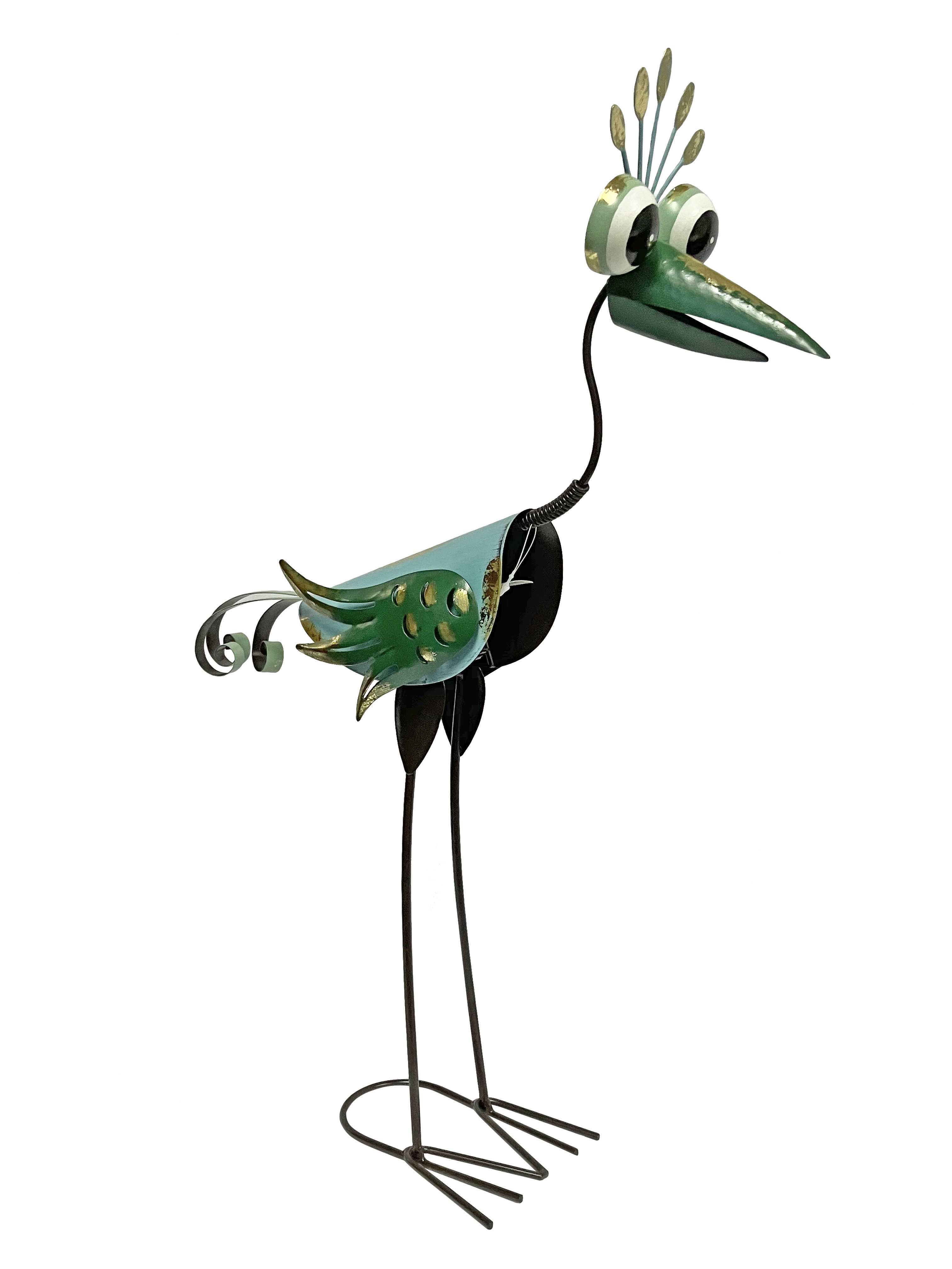 Continental Art Center Blue Green Metal Peacock Tropical Bird Garden ...