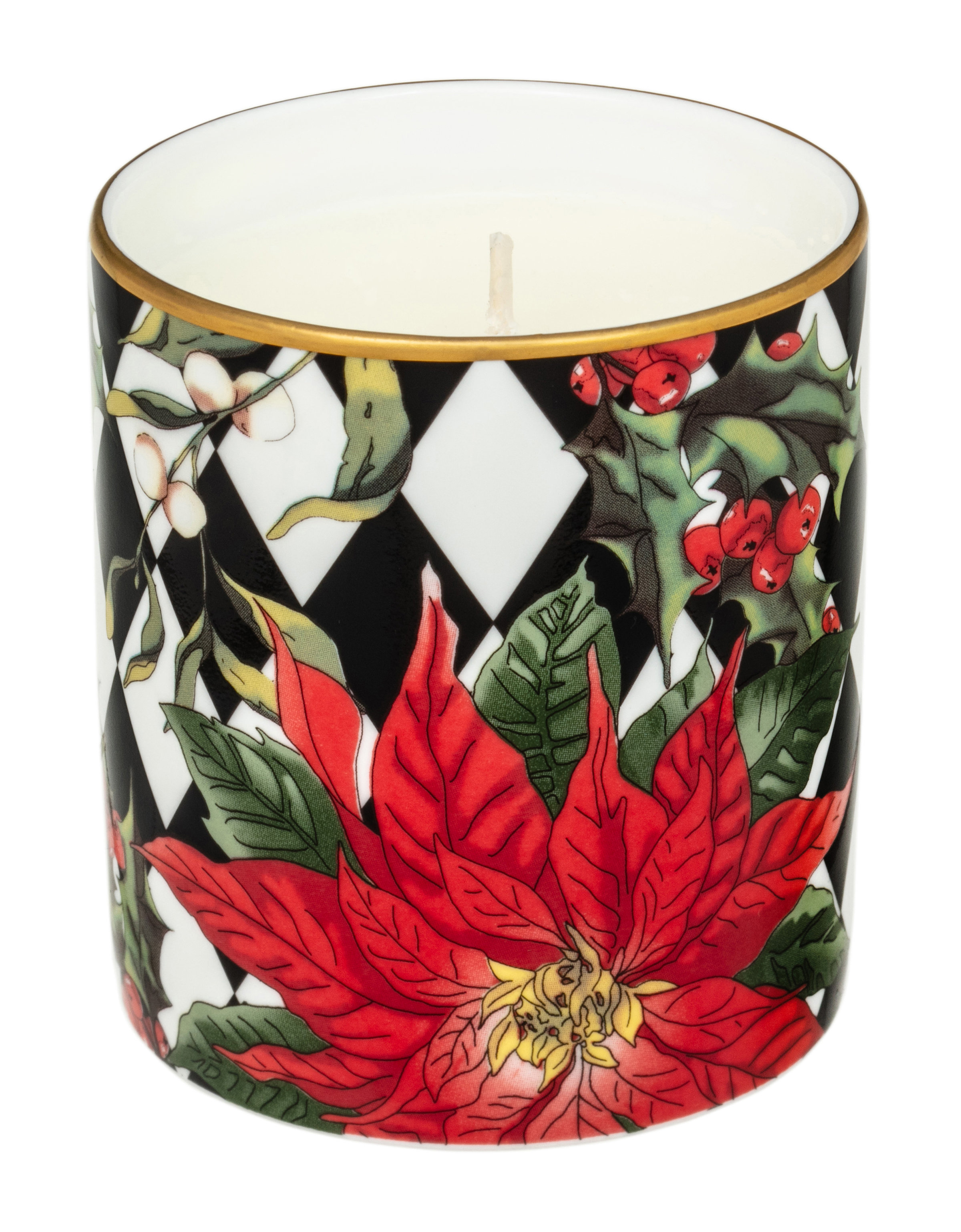 HALCYON DAYS Parterre with Poinsettia Un Lidded Candle | Perigold