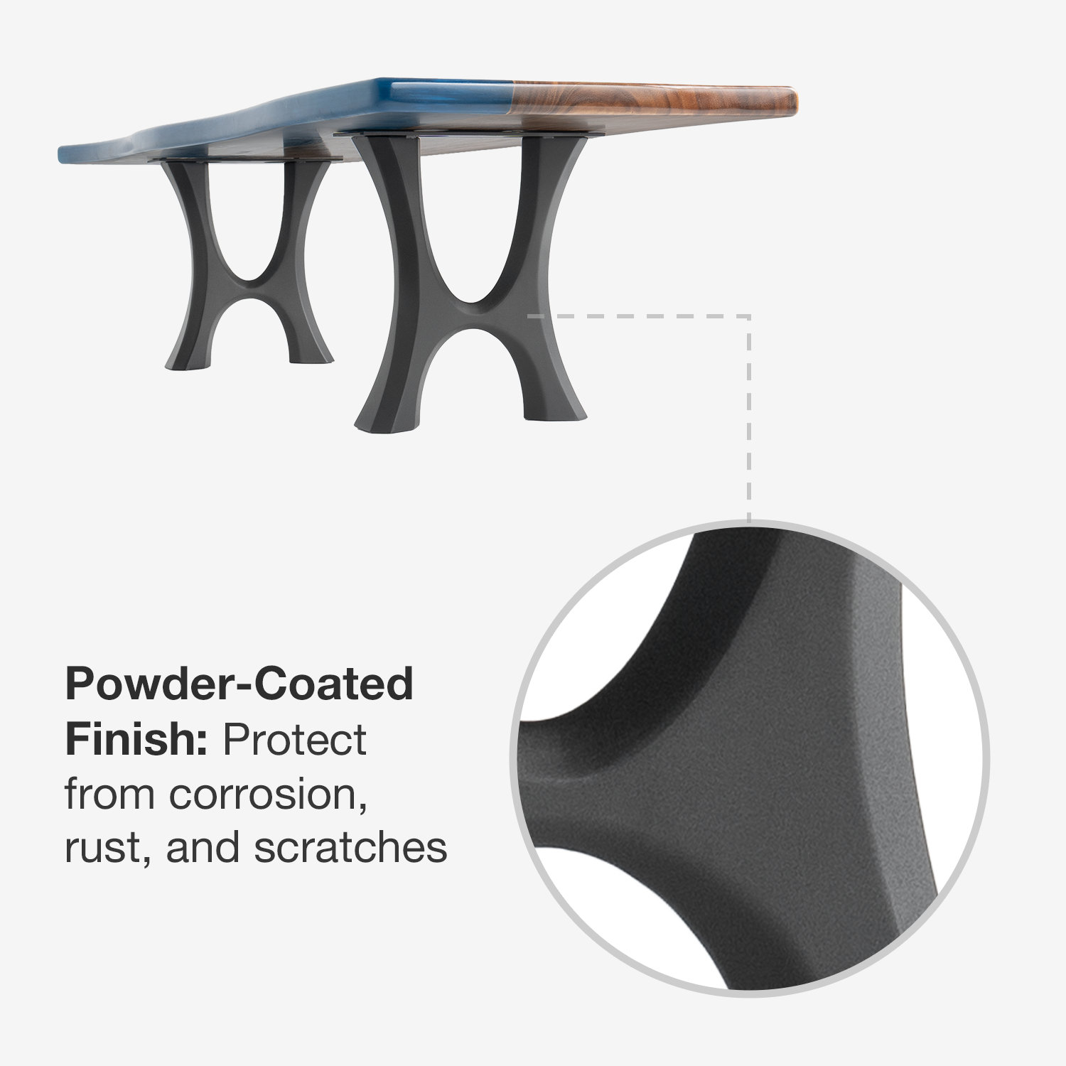 Millwood Pines Black Metal Bench Legs 13" W x 16" H 103 Haru, Set of 2 ...