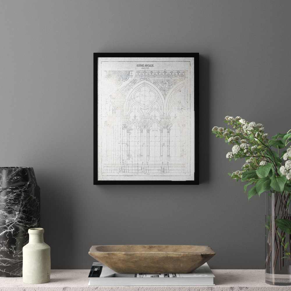 Greyleigh™ 'Gothic Arcade Vintage' - Framed Graphic Art Print - Wayfair ...