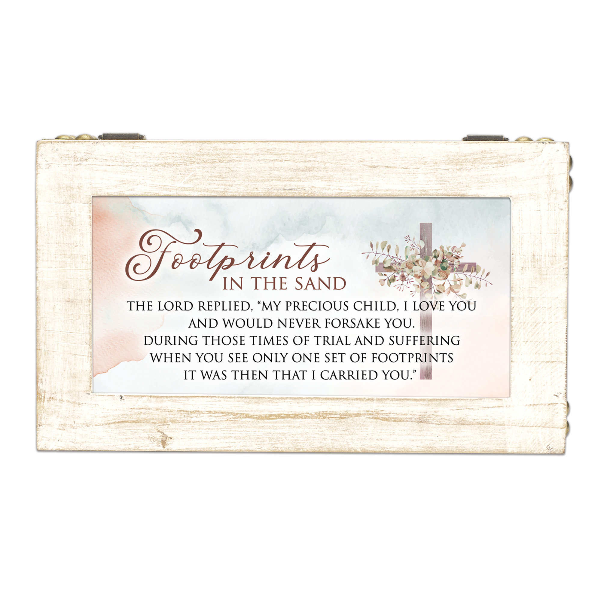 Gracie Oaks Terri-Leigh Footprints in the Sand Decorative Box - Wayfair ...