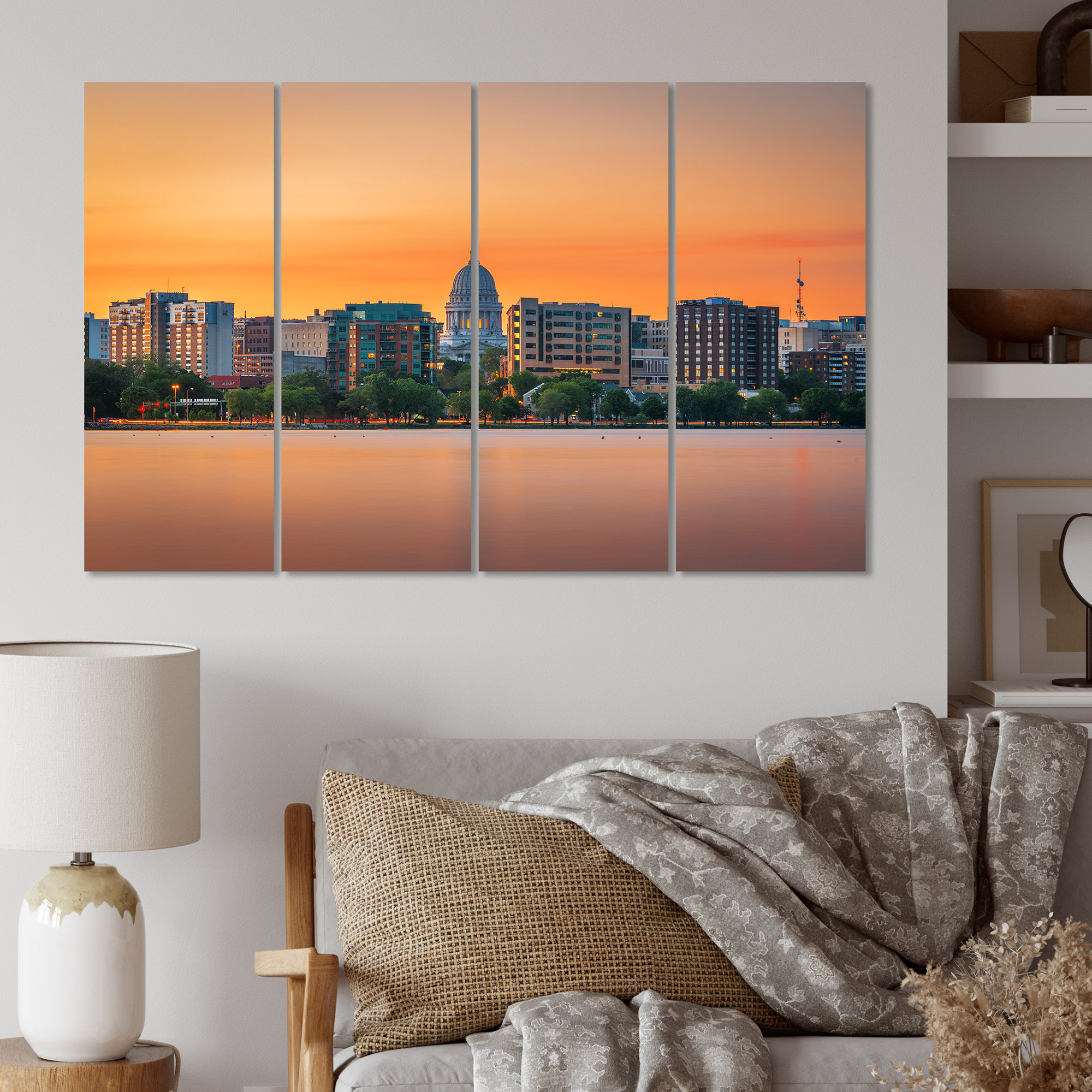Design Art Madison Wisconsin Skyline - Cityscapes Wall Art Print - 4 ...