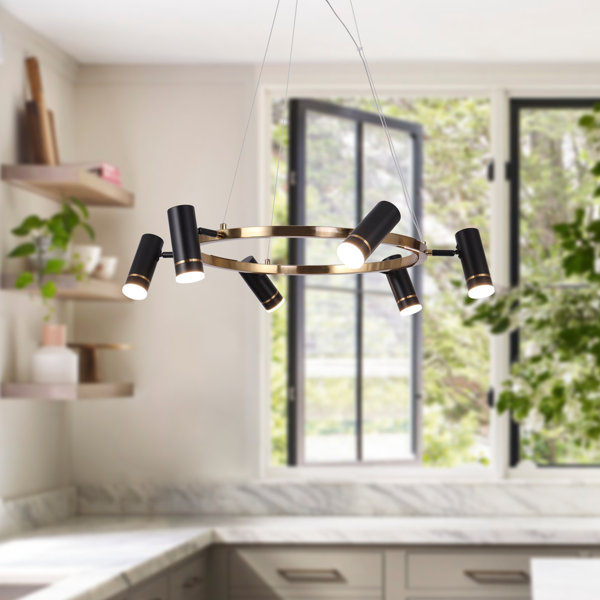 Everly Quinn Miaisabella 6 - Light LED Wagon Wheel Chandelier - Wayfair ...