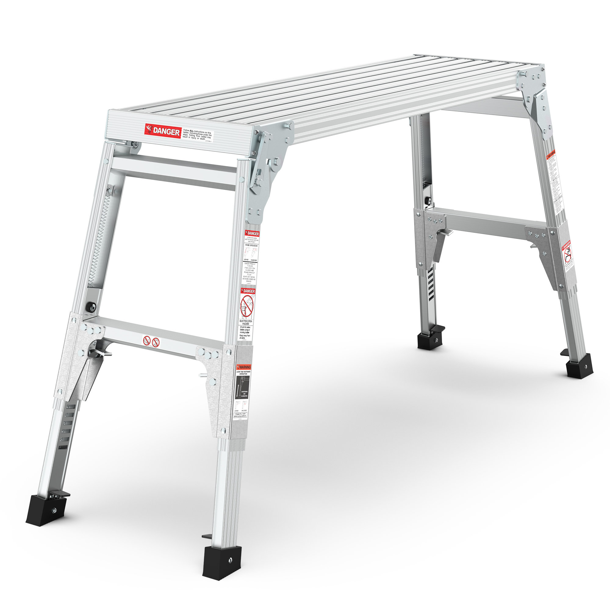 Latitude Run® Aluminum Work Platform Large Size Step Stool Folding ...