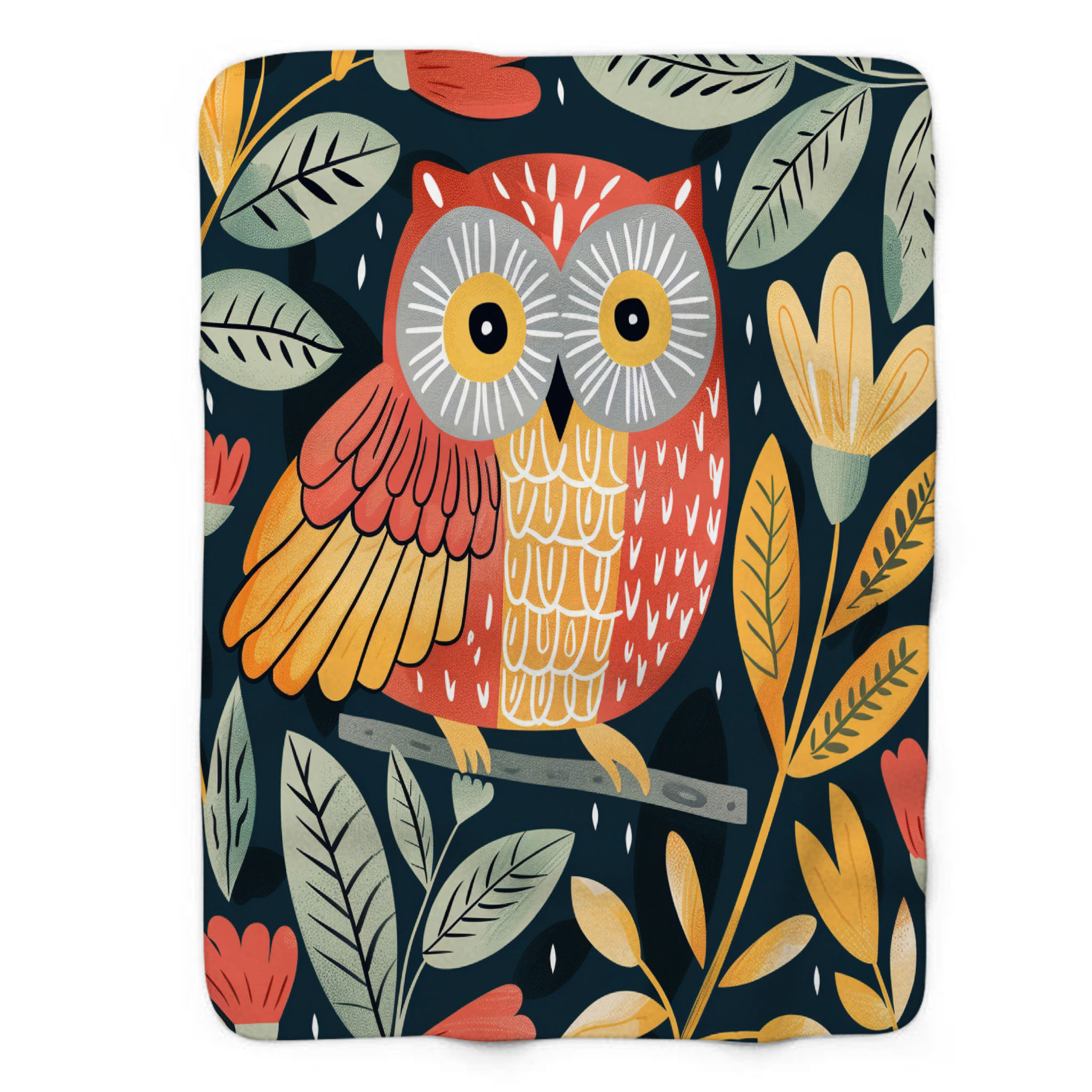 MentionedYou Owl Autumn Motifs - 1 Piece Premium Sherpa Blanket | Wayfair