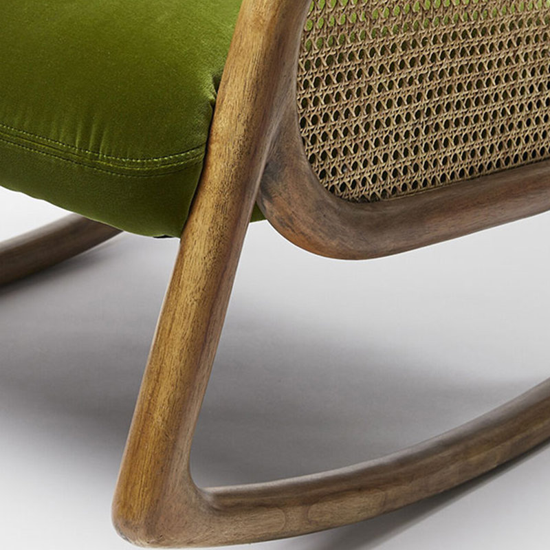 SUPROT Nordic retro solid wood nap rattan rocking chair | Wayfair