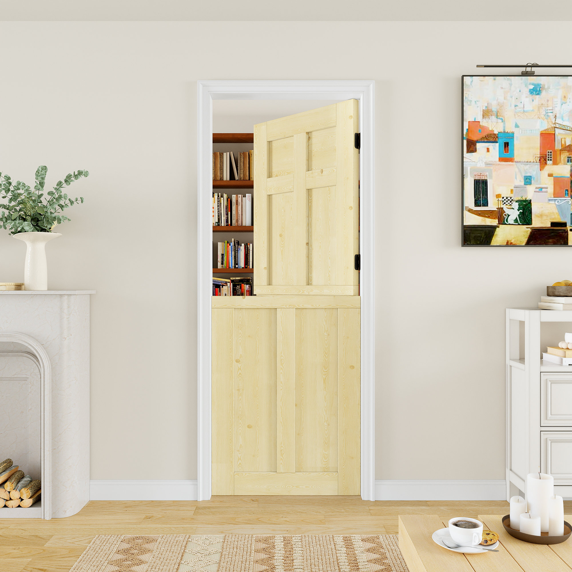 ARK DESIGN Slab Only, 6 Panels Split Dutch Door Unfinished Solid Pine ...