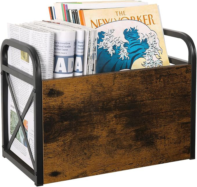 17 Stories Magazine Holder, Natural Magazine Basket Rack Water Hyacinth ...