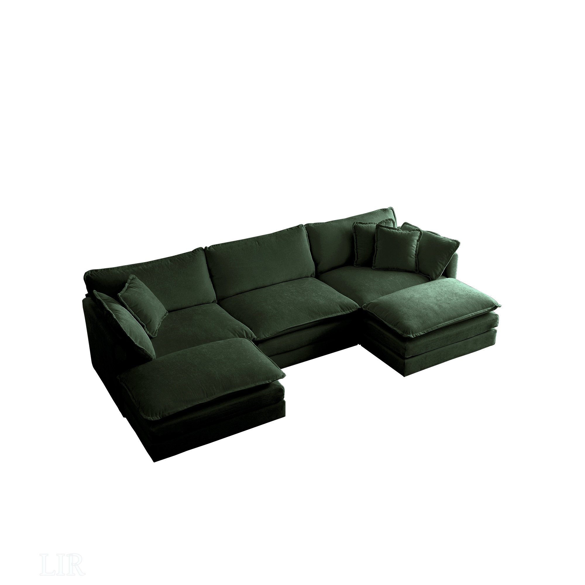 Ivy Bronx U-Shaped Sectional Sofa W/Reversible Footrest, 5-Seater ...
