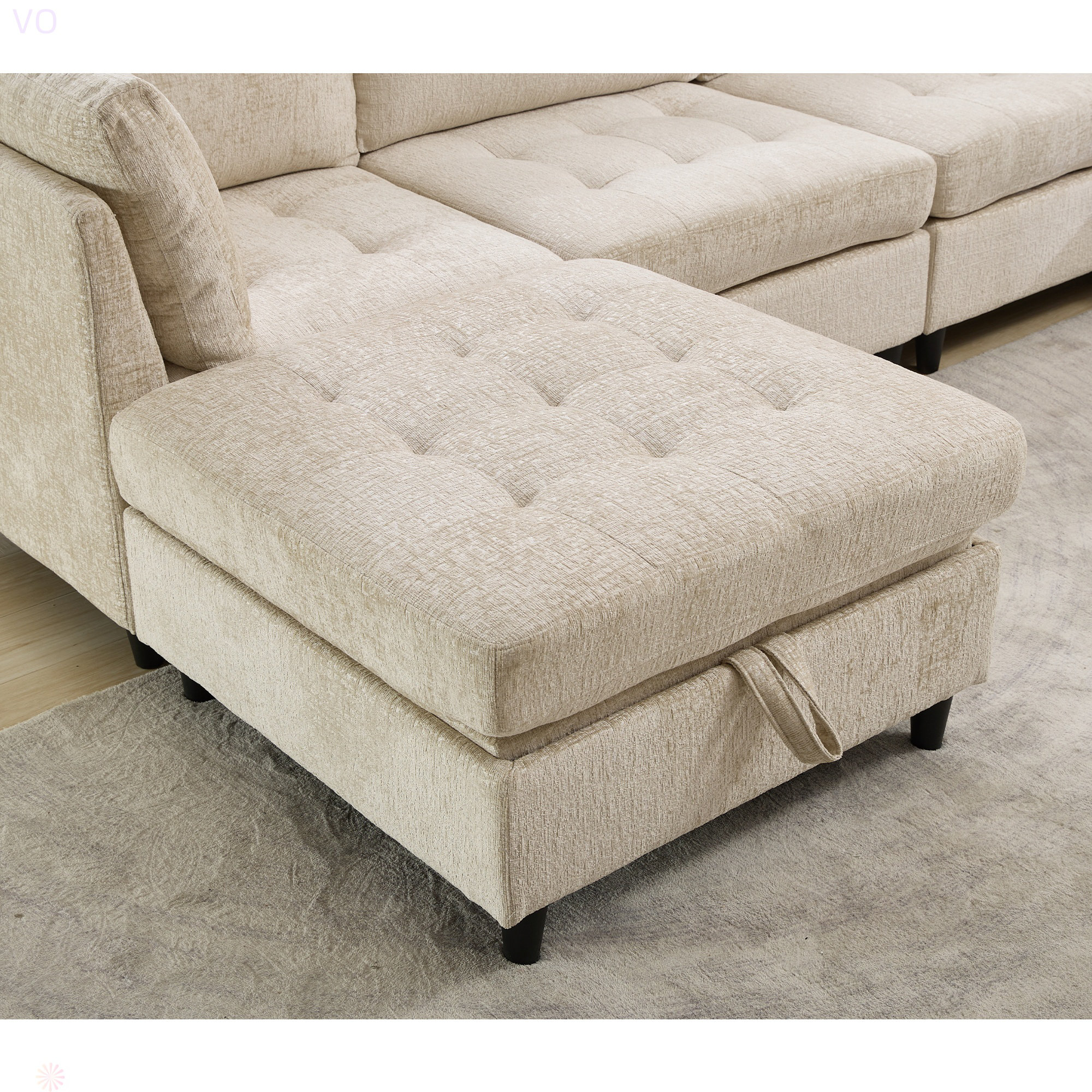 Latitude Run® Modular Sectional Couch With Storage Ottoman, U Shaped ...