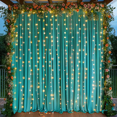Hokku Designs 2 Panels Backdrop Curtain for Wedding Parties Wrinkle ...