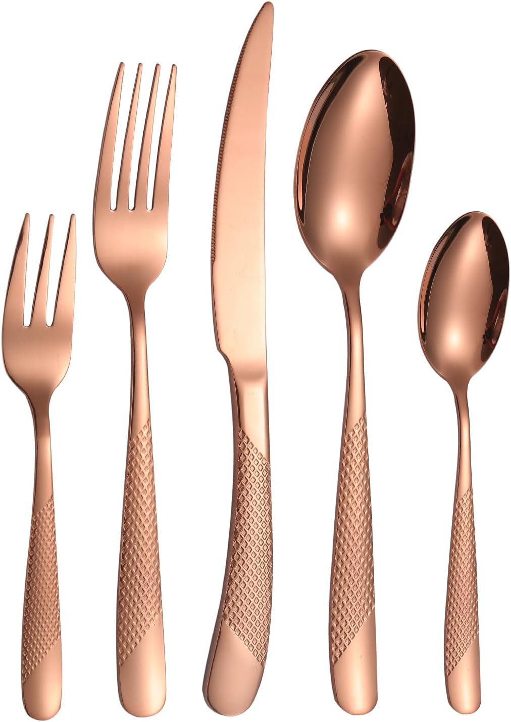 Mercer41 20-Piece Hammered Flatware Set Stainless Steel Silverware ...