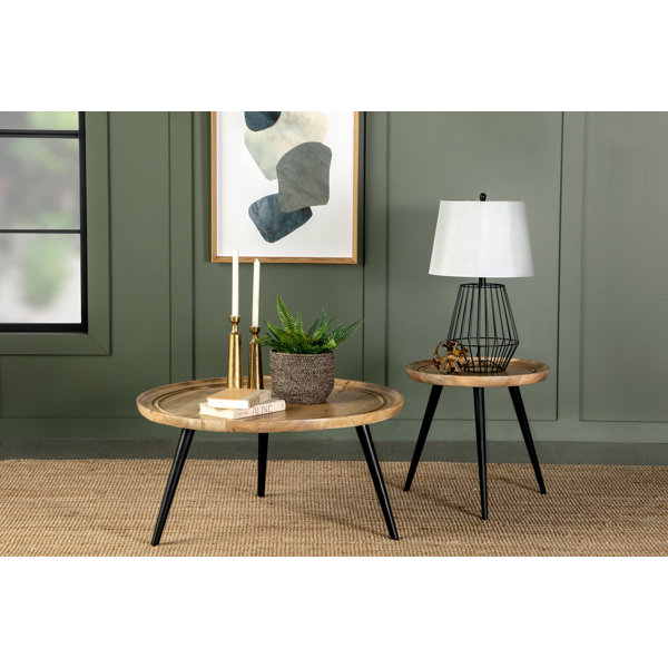 George Oliver Carillo 2-Piece Mango Wood Coffee And End Table Set ...