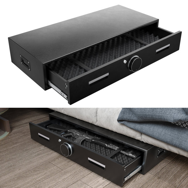 HTOCINQ Heavy-duty Under Bed Gun Safe, Quick Access For Ar Rifles ...