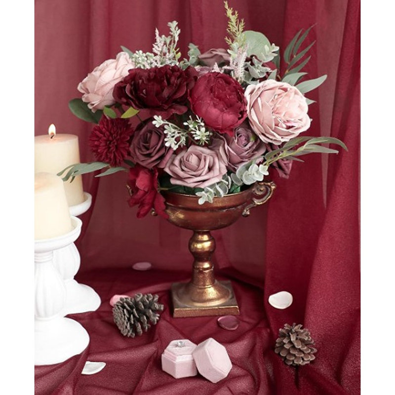 Primrue Artificial Flowers Marsala Fake Roses Peonies And Greenery ...