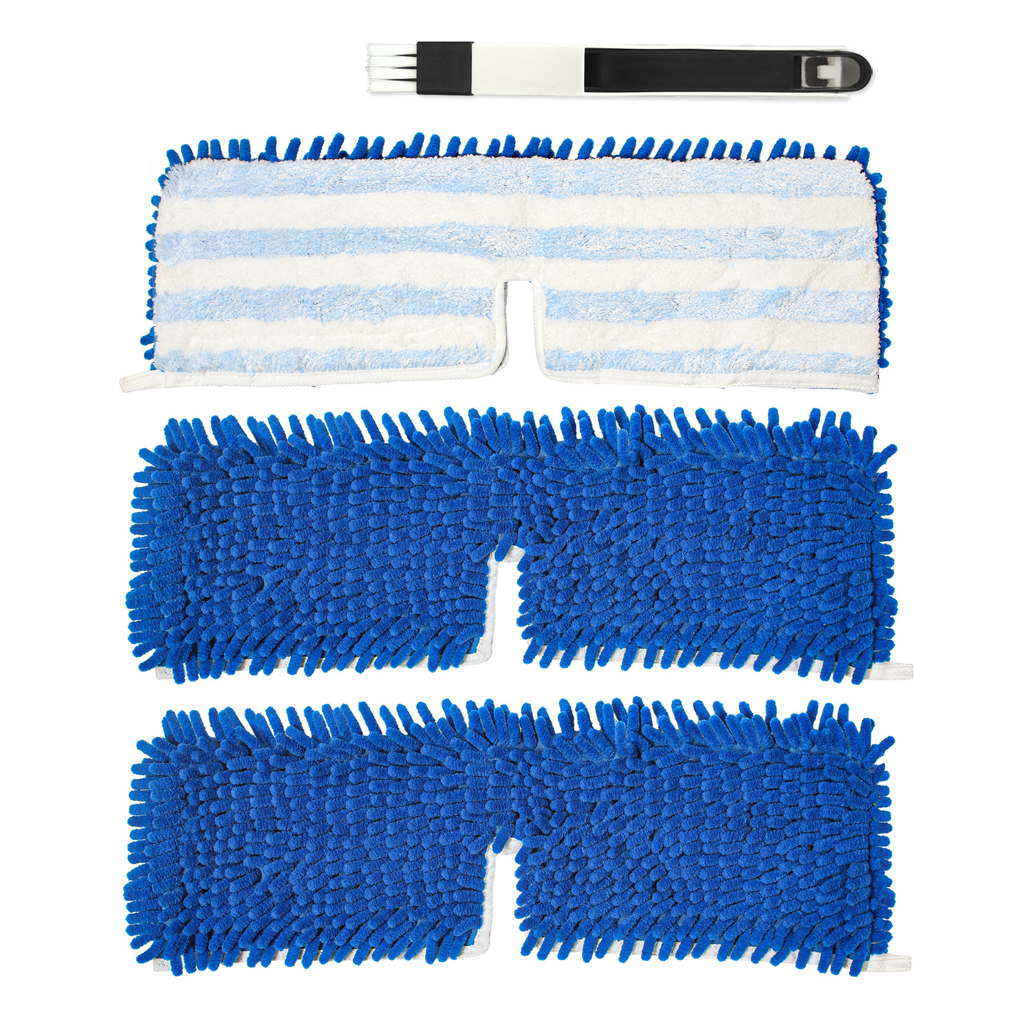 KALMORE 3-Pack Reusable Microfiber & Chenille Mop Heads, Dual-Sided for ...