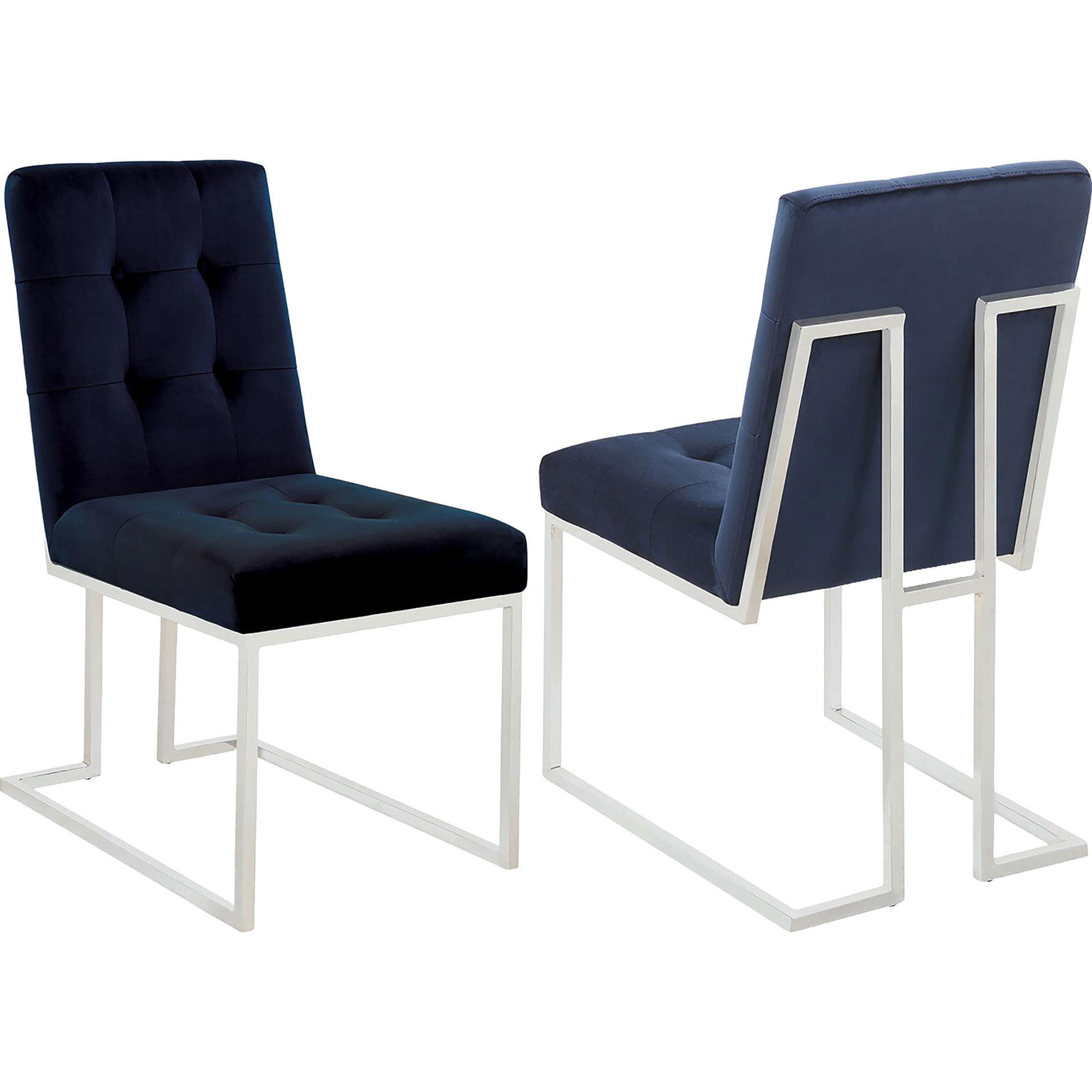 Hokku Designs Modern Dining Chairs Of 2 In Blue Back Style - Legs For A ...