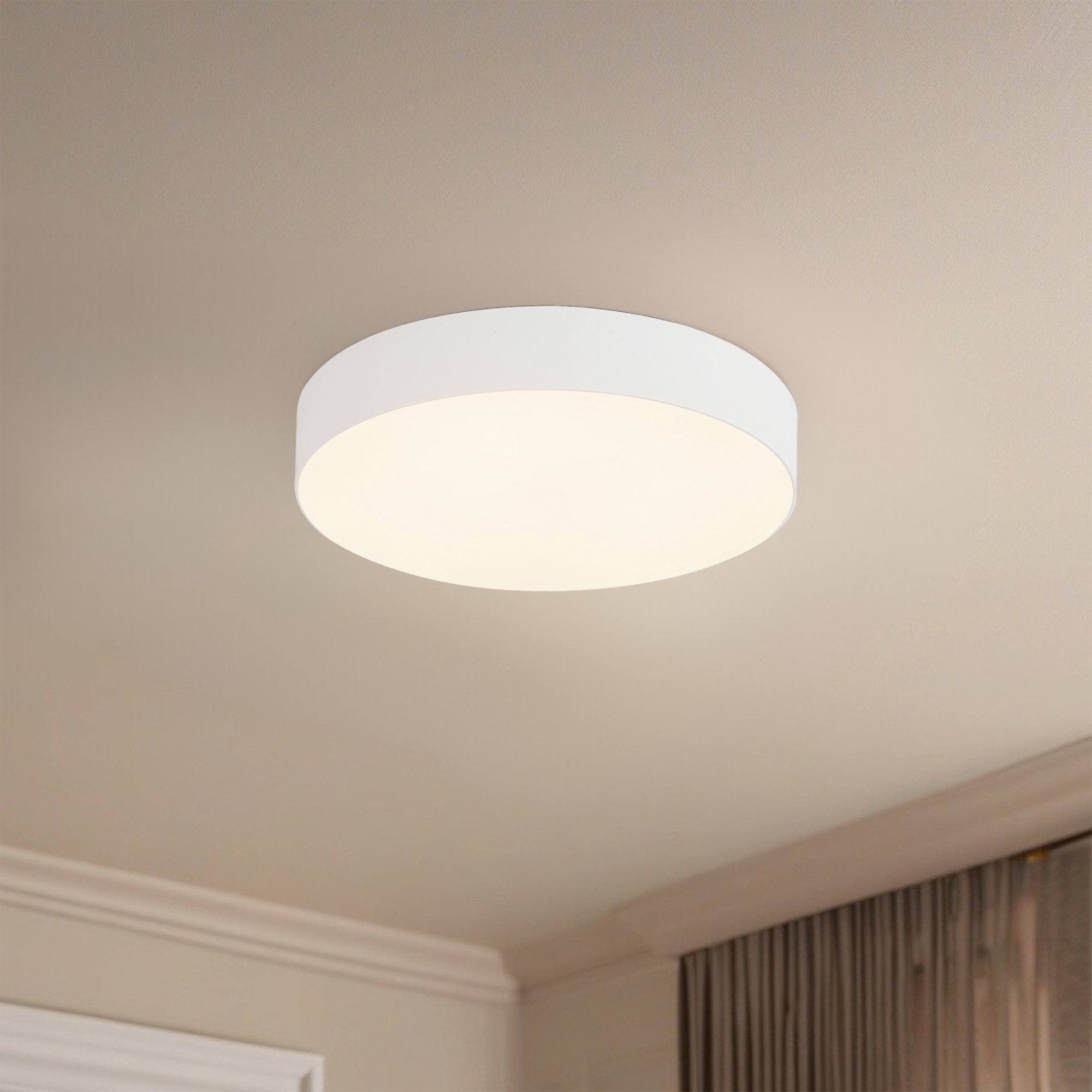 Wade Logan® Chiedza 5-in Black dimmable LED Flush Mount | Wayfair