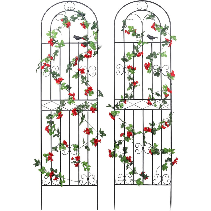 Arlmont & Co. Wire Lattice Grid Panel Garden Trellis | Wayfair