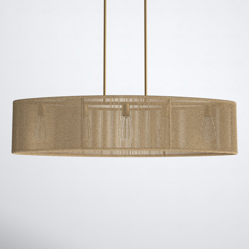 Birch Lane™ Jonah 5-Light Oval Chandelier In Warm Brass And Rope ...