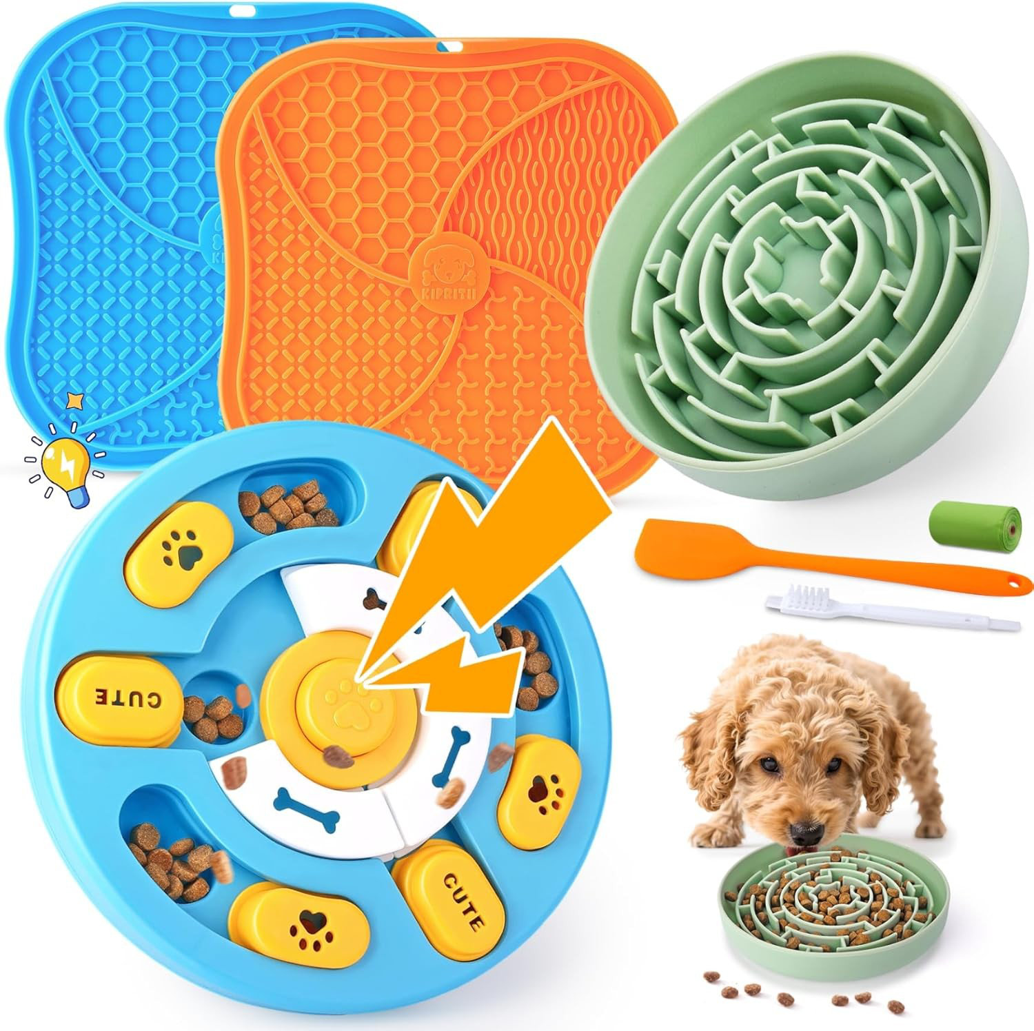 HIBAMSTOR Well-Rounded Dog Enrichment Toys Set – Keeps Dogs Busy With ...