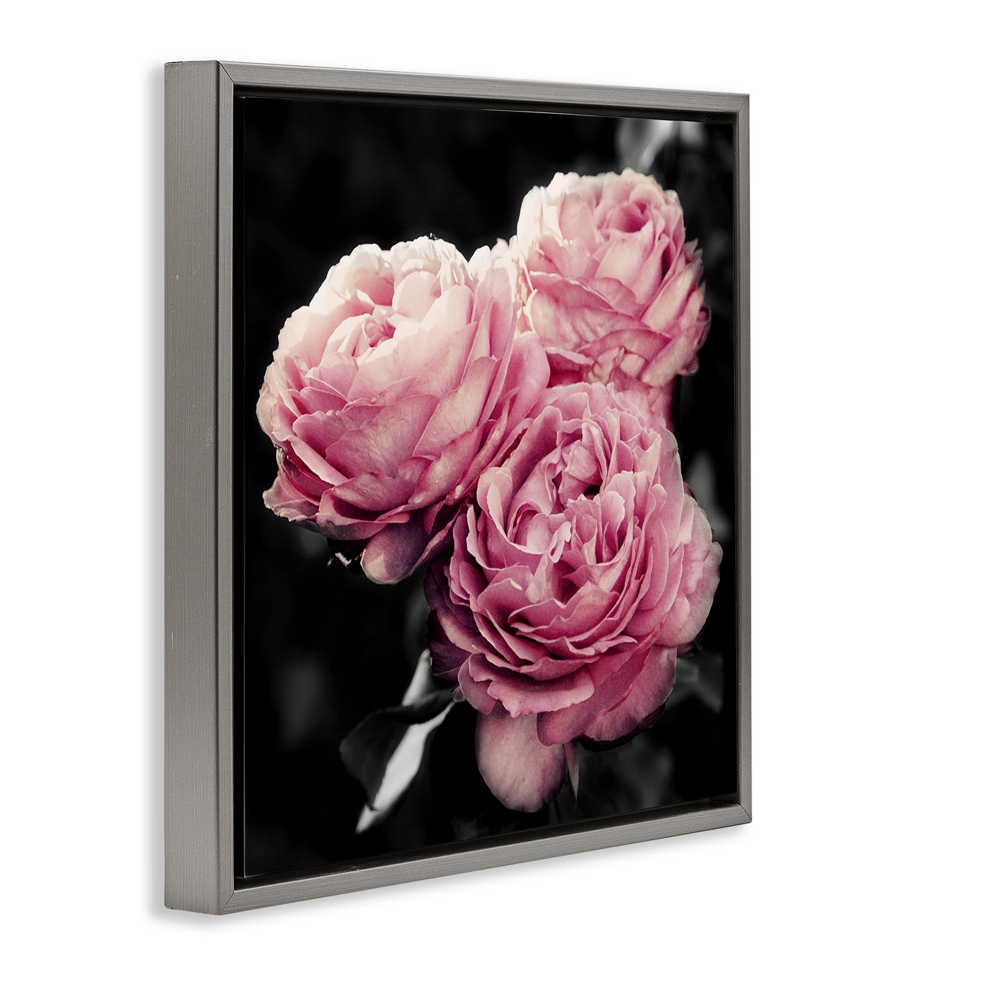 Charlton Home® Full Blooming Roses Framed Floater Canvas Wall Art by ...