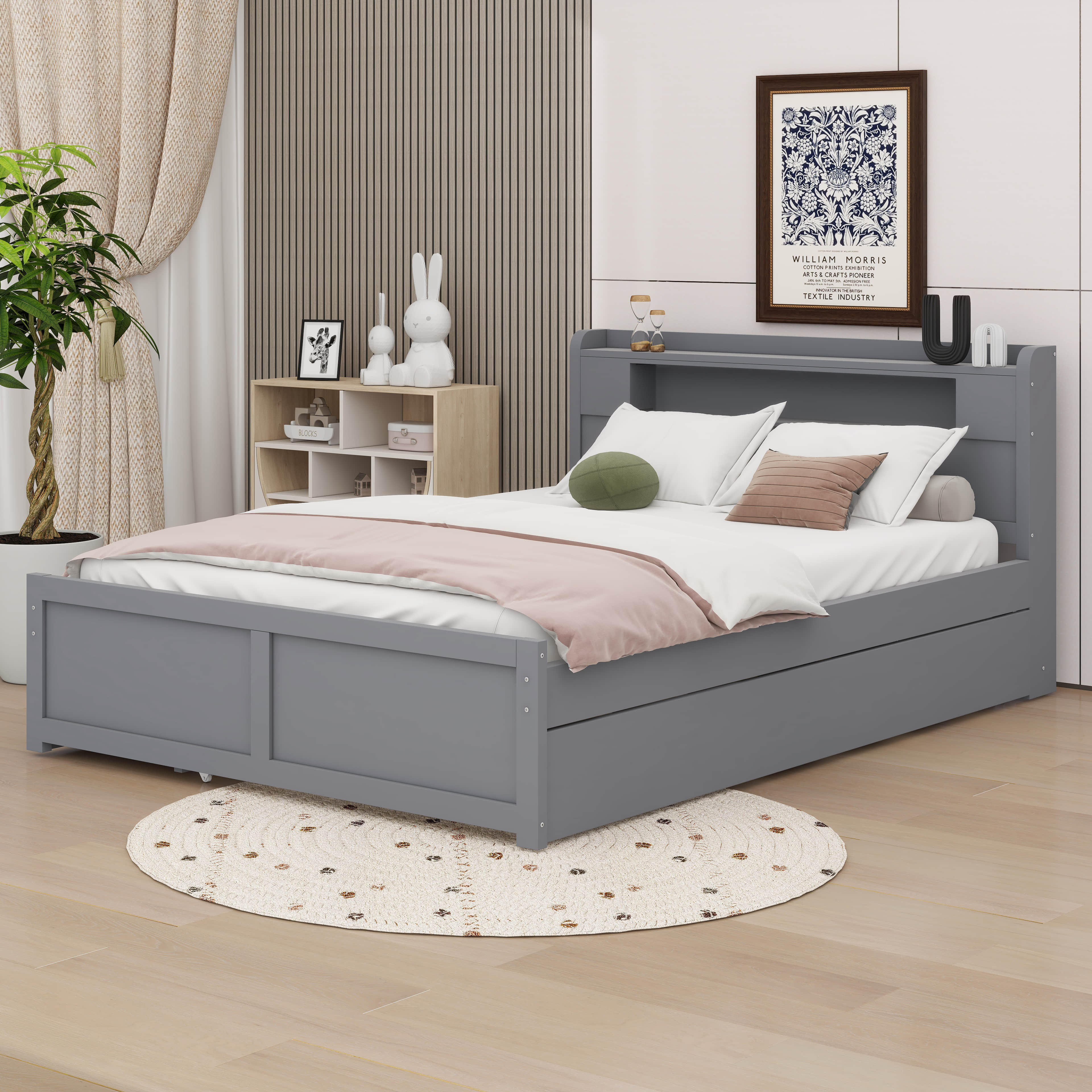 Lark Manor™ Modern Queen Size Wood Storage Platform Bed With 2 Drawers ...