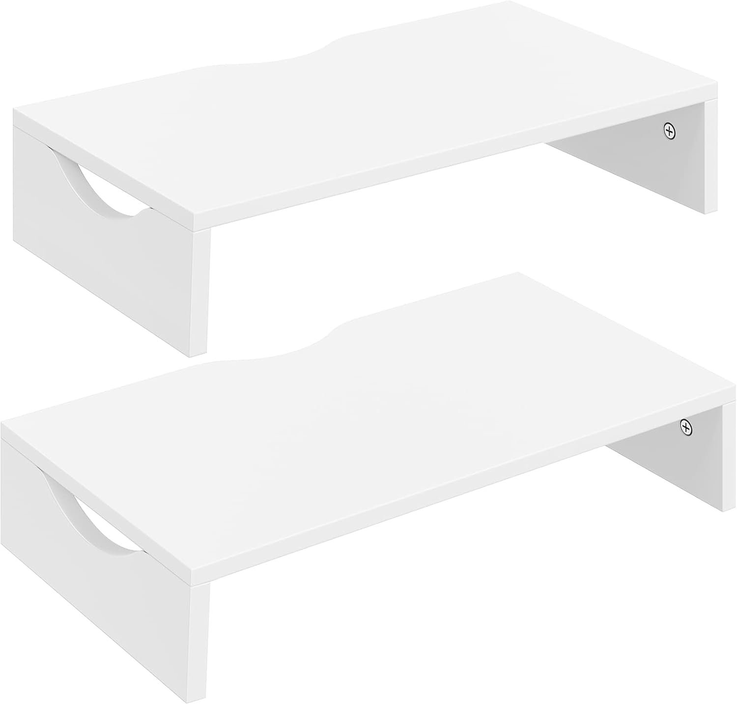 Inbox Zero Mialena 2 Pack Monitor Stand Riser, Wood Monitor Riser For 2 Monitors | Wayfair