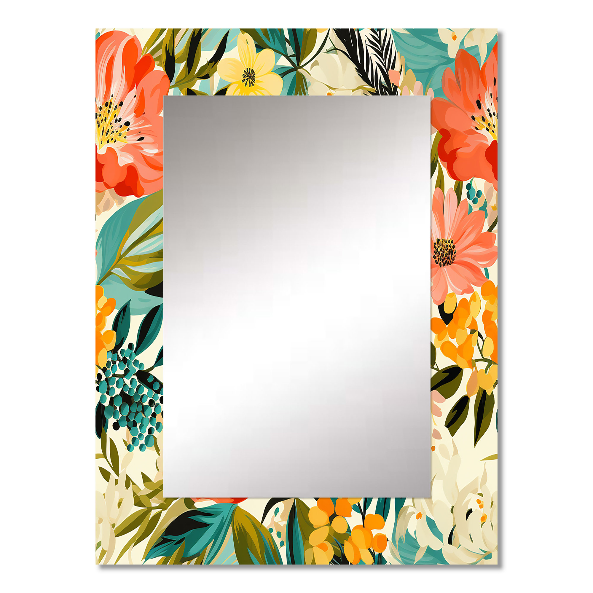 Dakota Fields Botanical - Tropical Mirror Wall Decor | Wayfair
