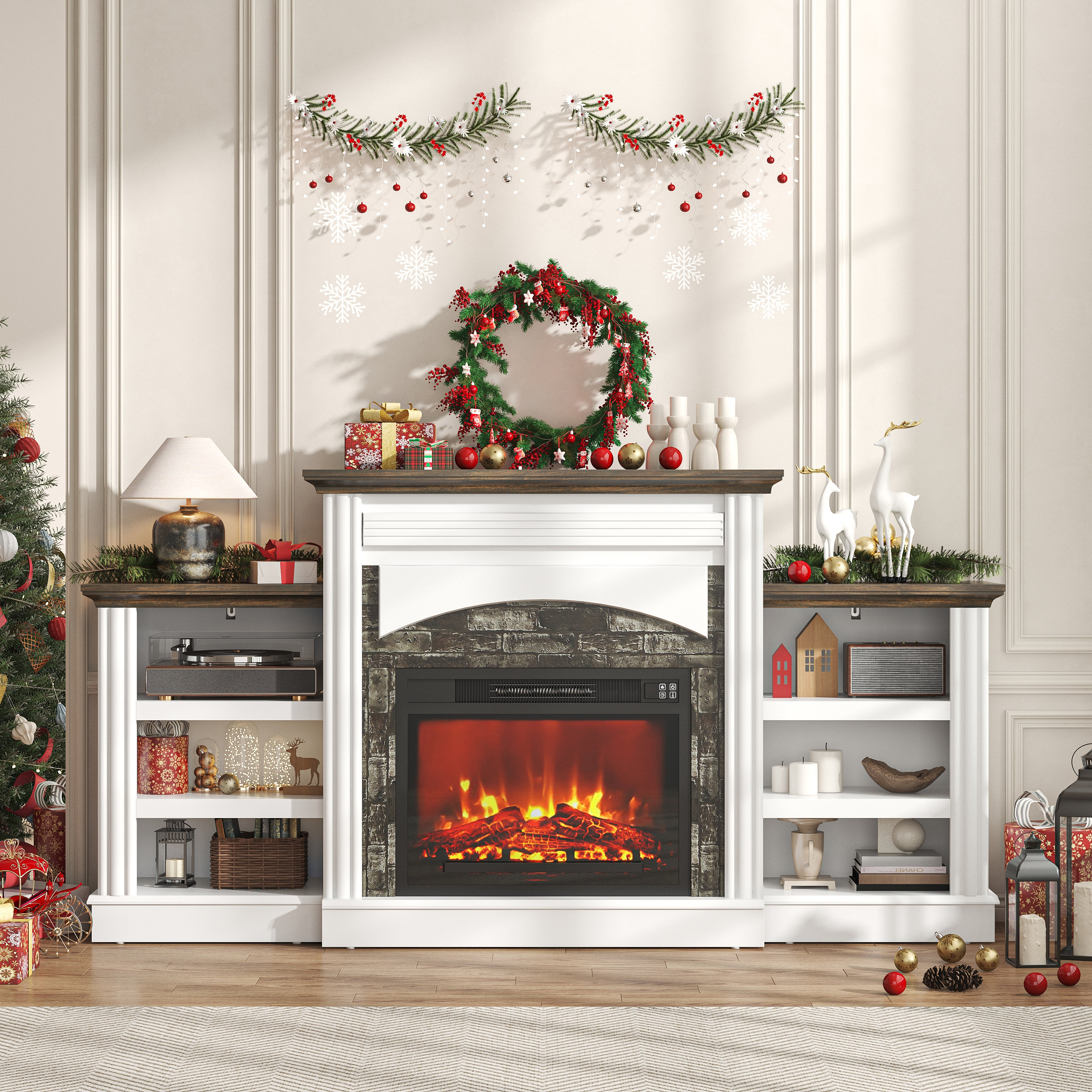 Ophelia & Co. 72'' Farmhouse Fireplace Tv Stand -entertainment Center ...