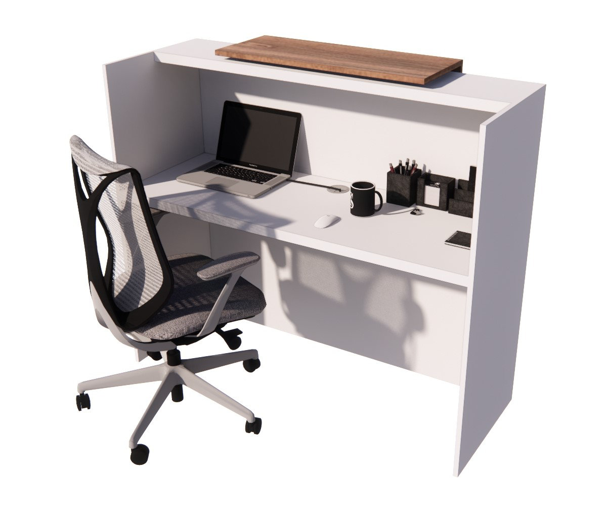 Inbox Zero Nahiara 1 Rectangular Laminate Reception Desk | Wayfair