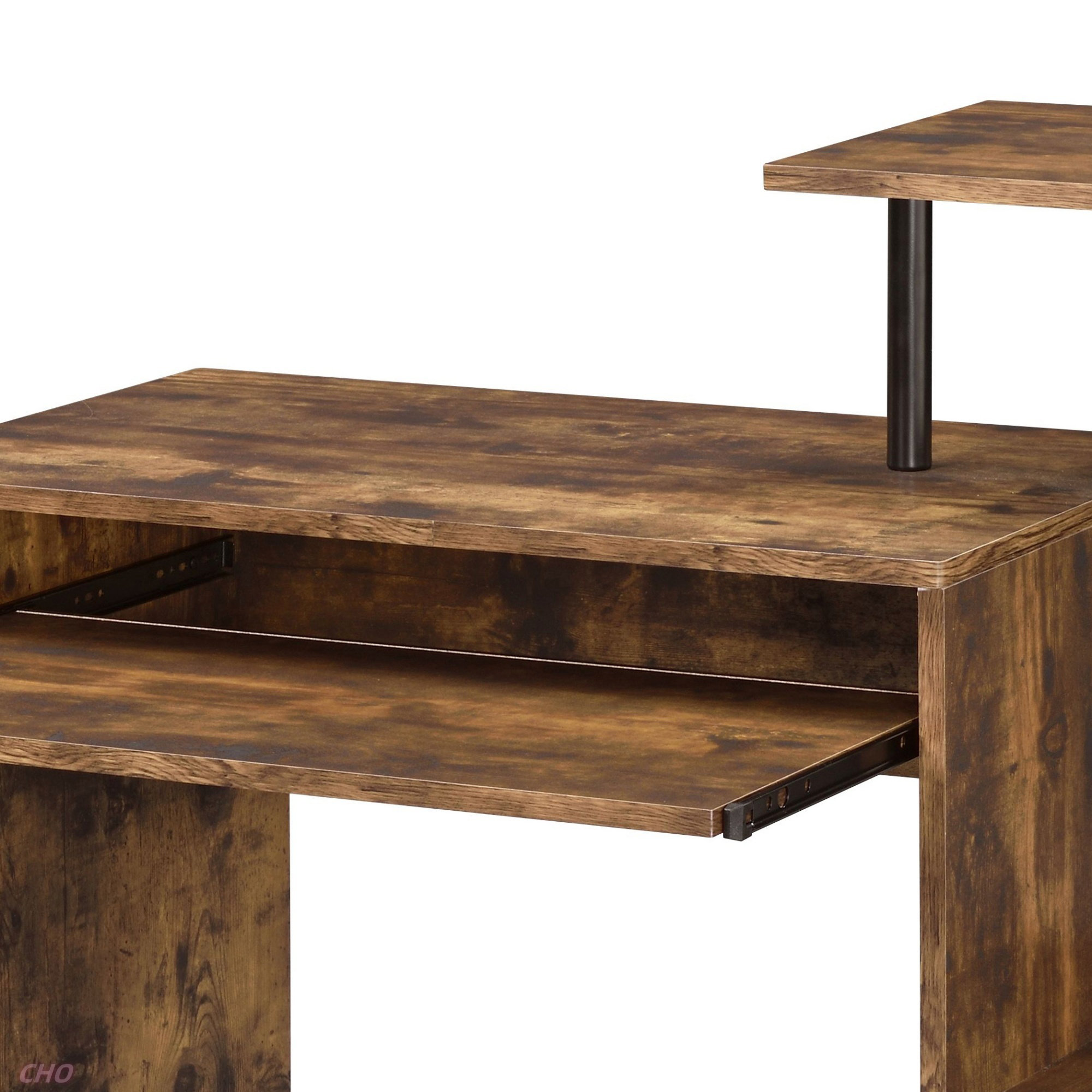 Ophelia & Co. Lyphre Weathered Oak & Black Finish Computer Desk ...