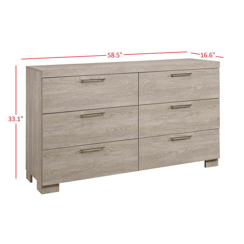 Sand & Stable™ Zephyr 6 Drawer Double Dresser & Reviews | Wayfair