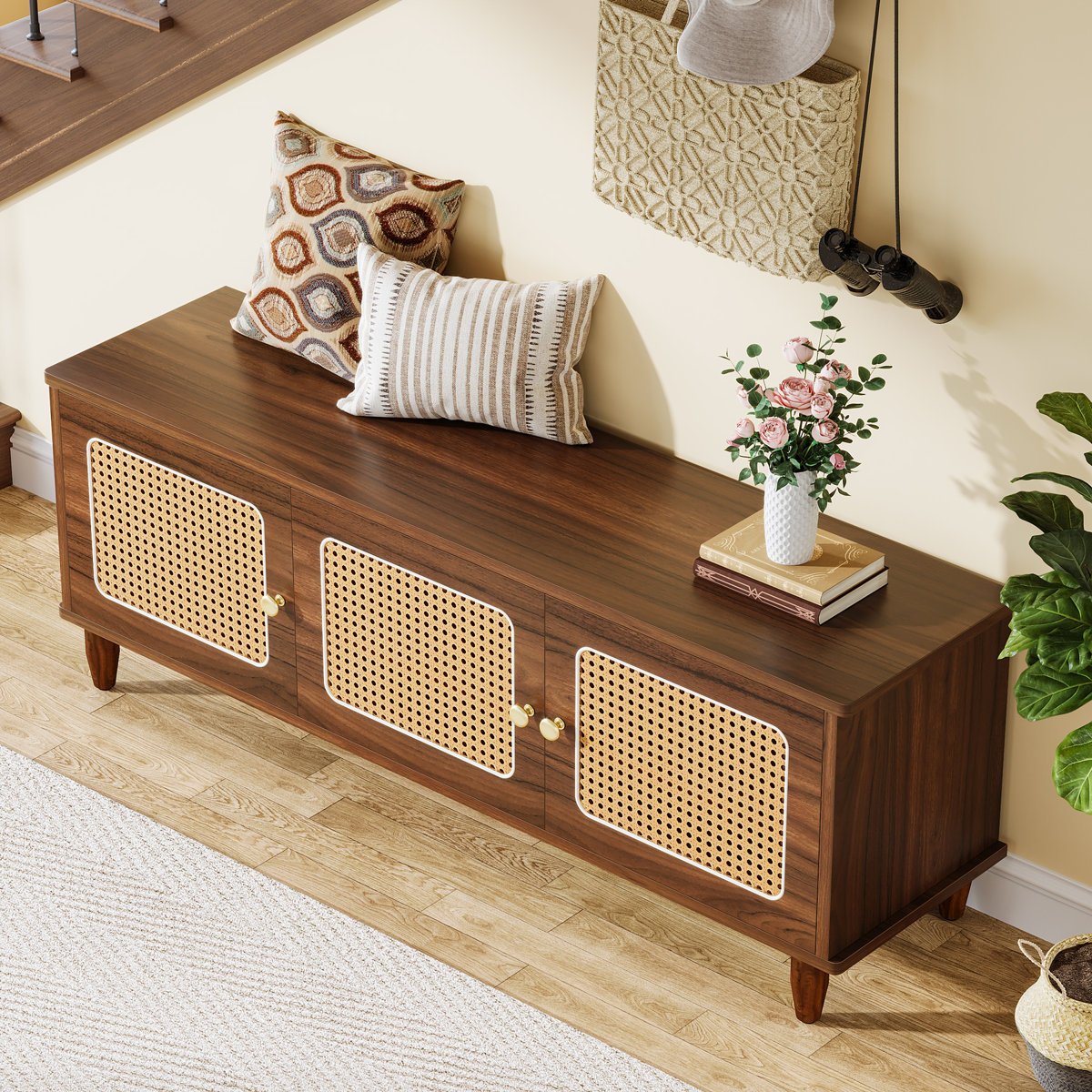 Bayou Breeze Danaisa 55" Shoe Storage Bench with Lift Top Storage ...