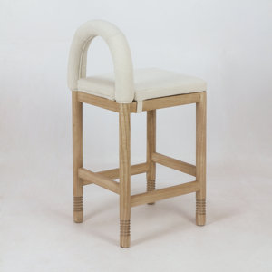 Corrigan Studio® Heidi Solid Wood & Boucle Counter Stool & Reviews ...