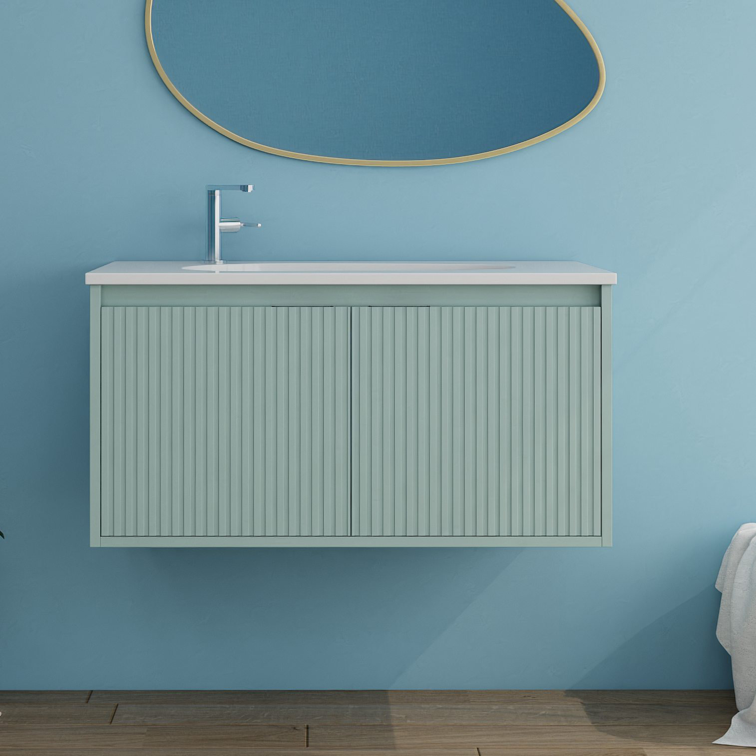 Latitude Run® Janav 35.8'' Wall Mounted Single Bathroom Vanity with ...