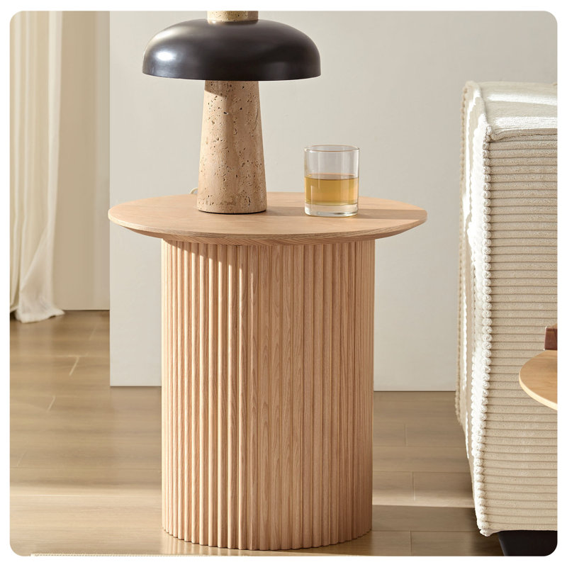 Latitude Run® Round Fluted Side Table | Wayfair